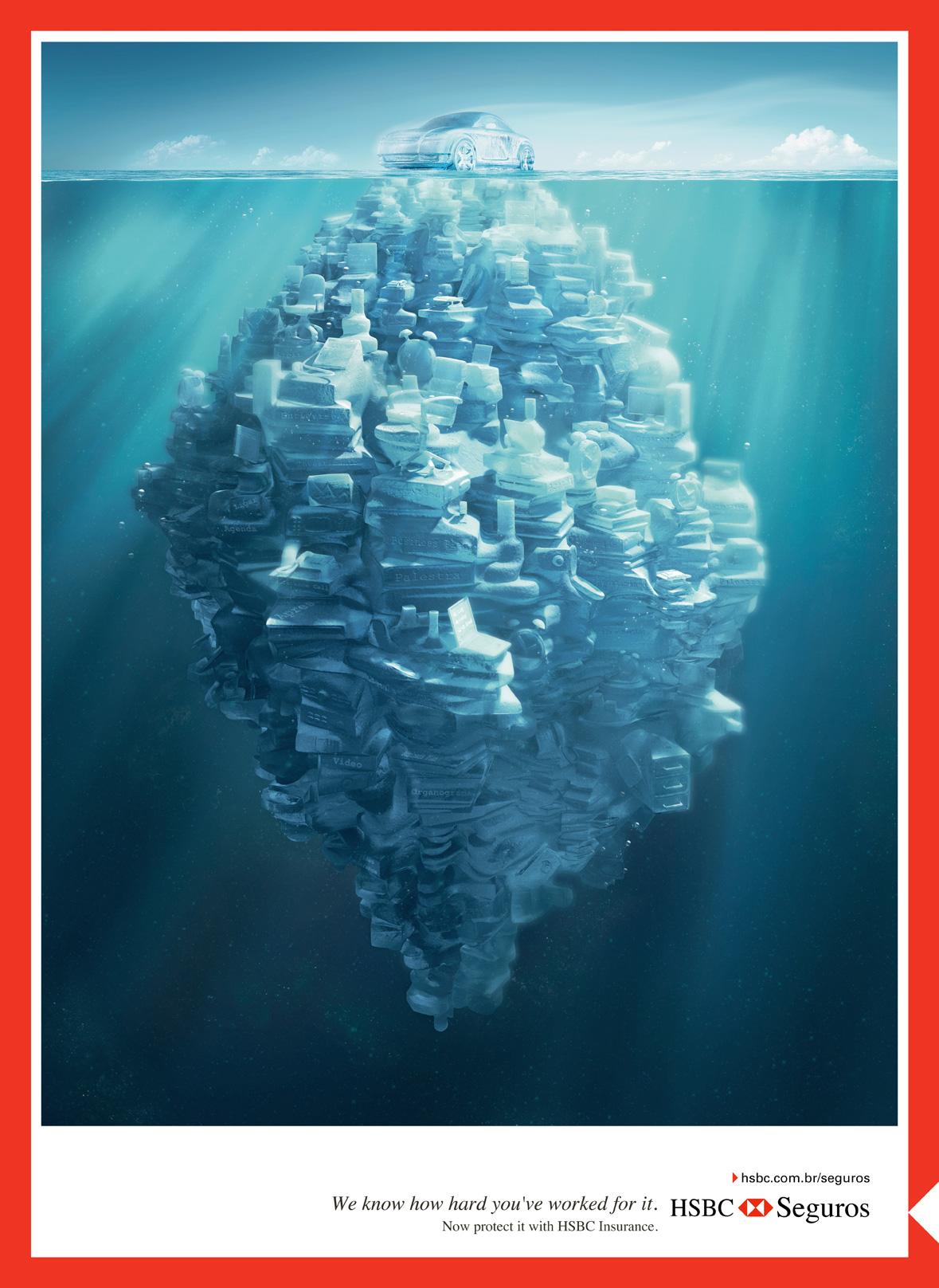 HSBC Print Advert By JWT: Iceberg, Car | Ads of the World™