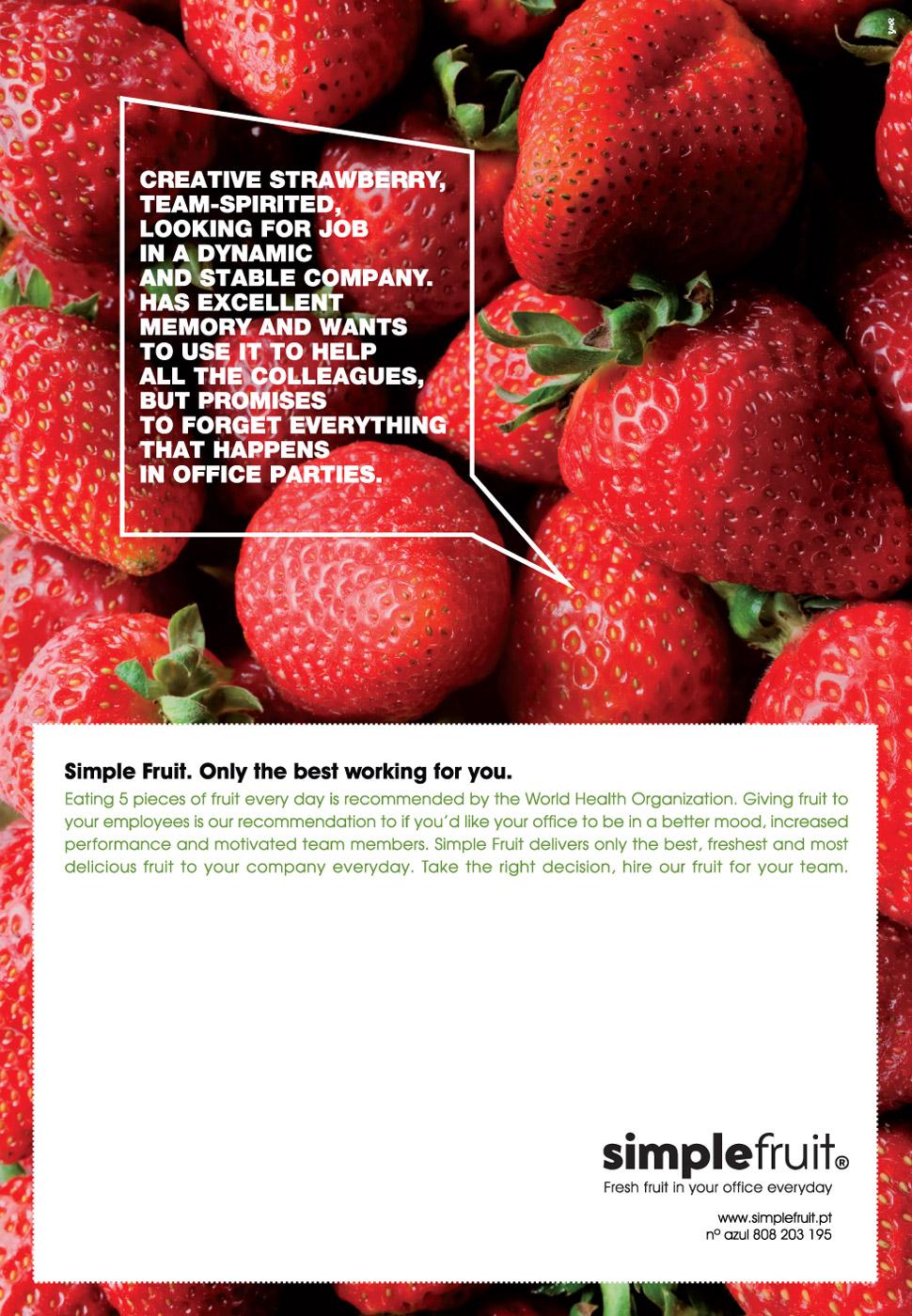 Simple Fruit Print Advert By Y&R: Strawberry | Ads of the World™