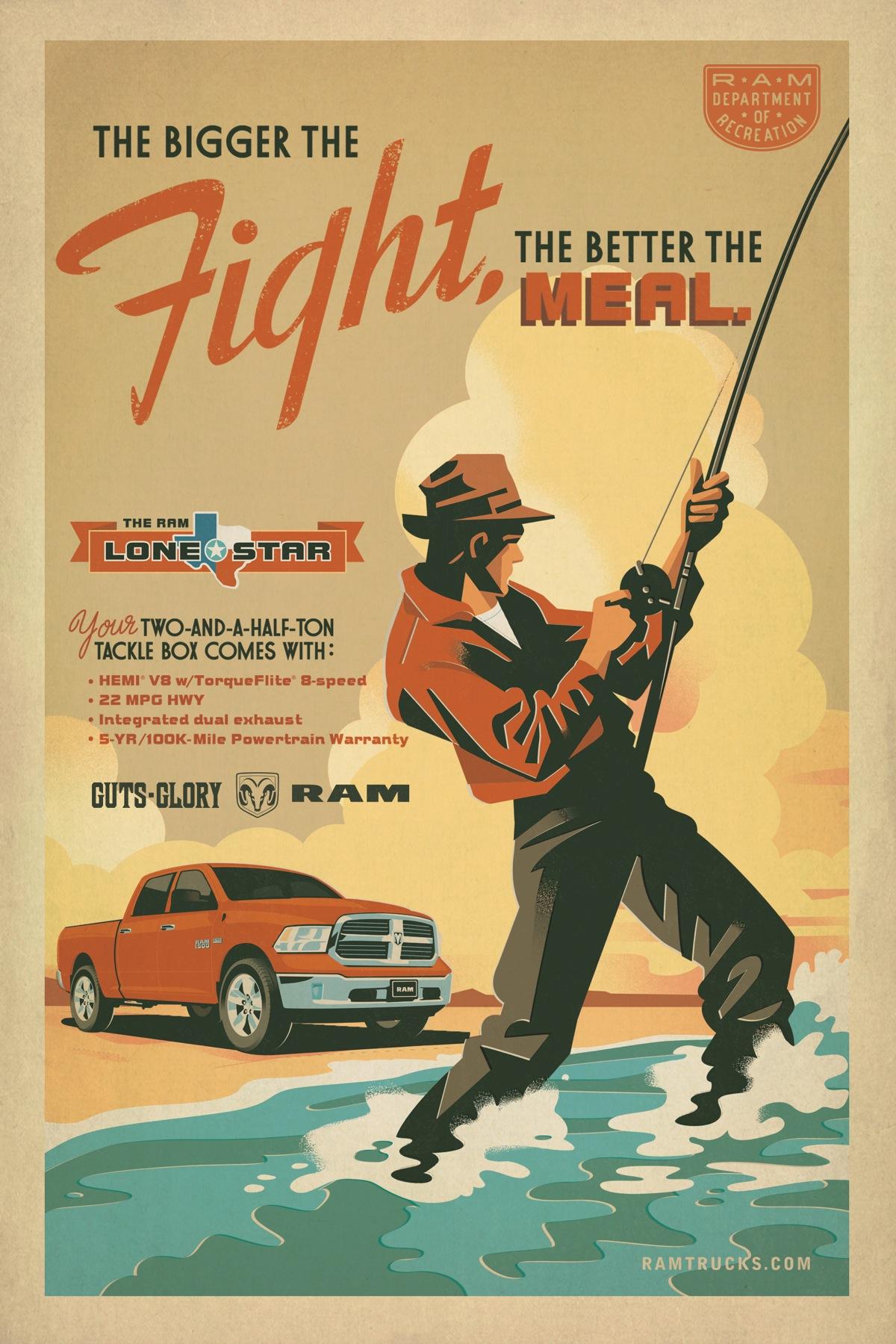 Dodge, RAM Print Advert By The Richards Group: Fishing | Ads of the World™