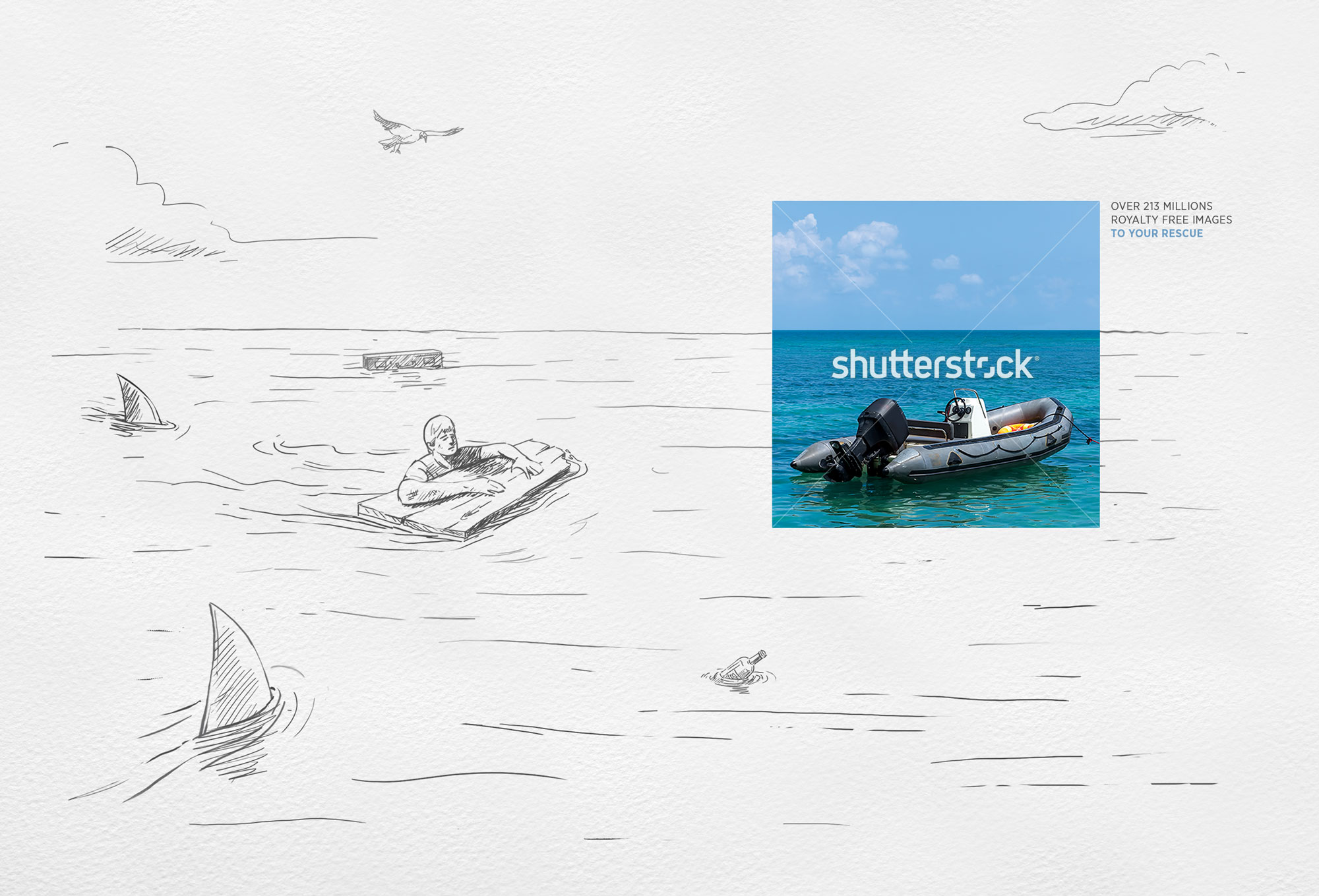 Shutterstock Print Ad - The Sketch Saver, Castaway